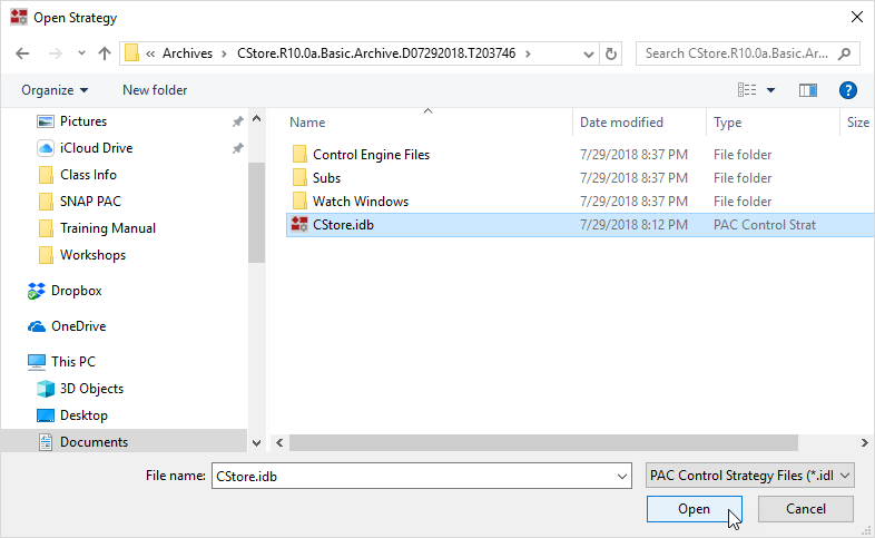 Restoring the PAC Control Strategy