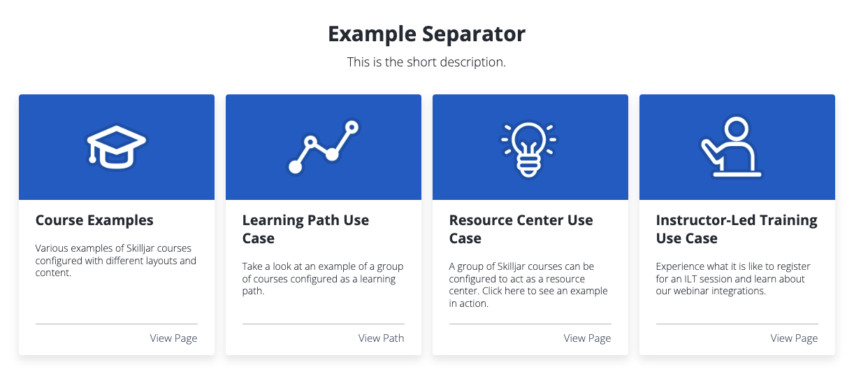 Course Tile Sections on Catalog Pages