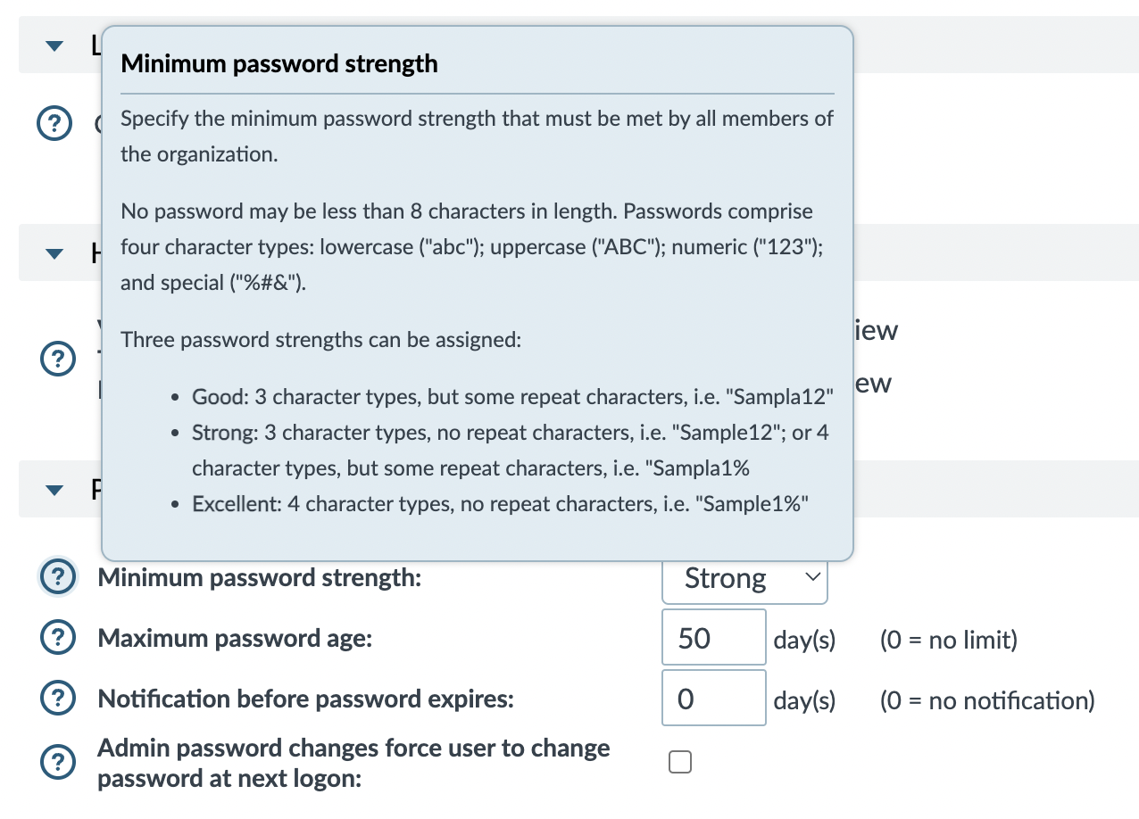 Enforcing Strong Password Policies