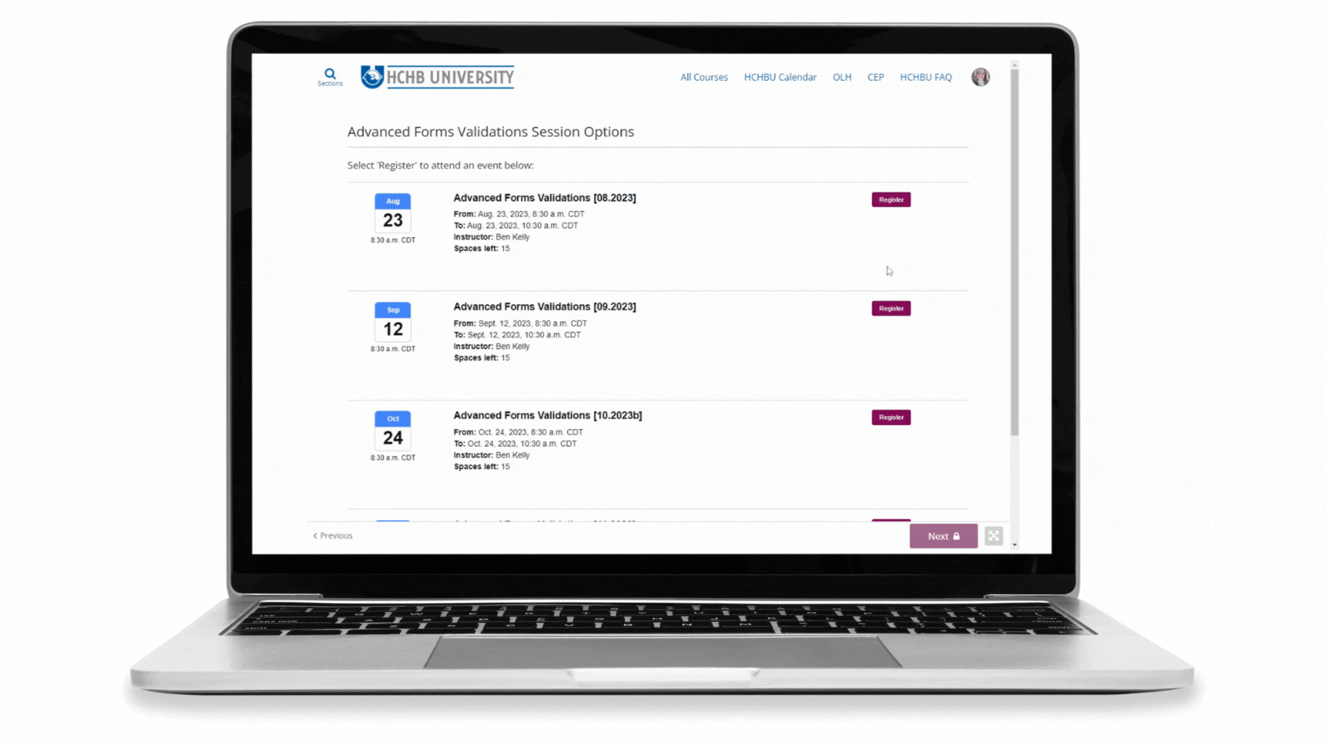 Course Registration in Path