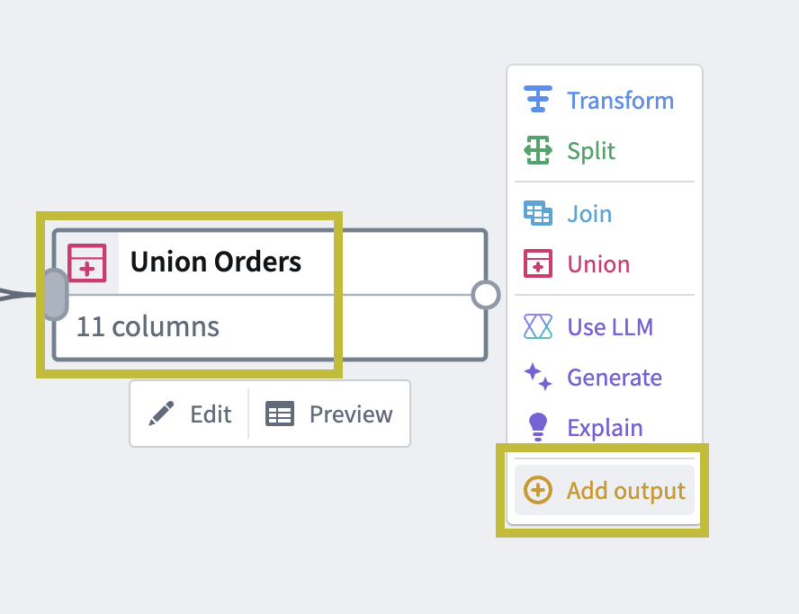 Set a Dataset Output