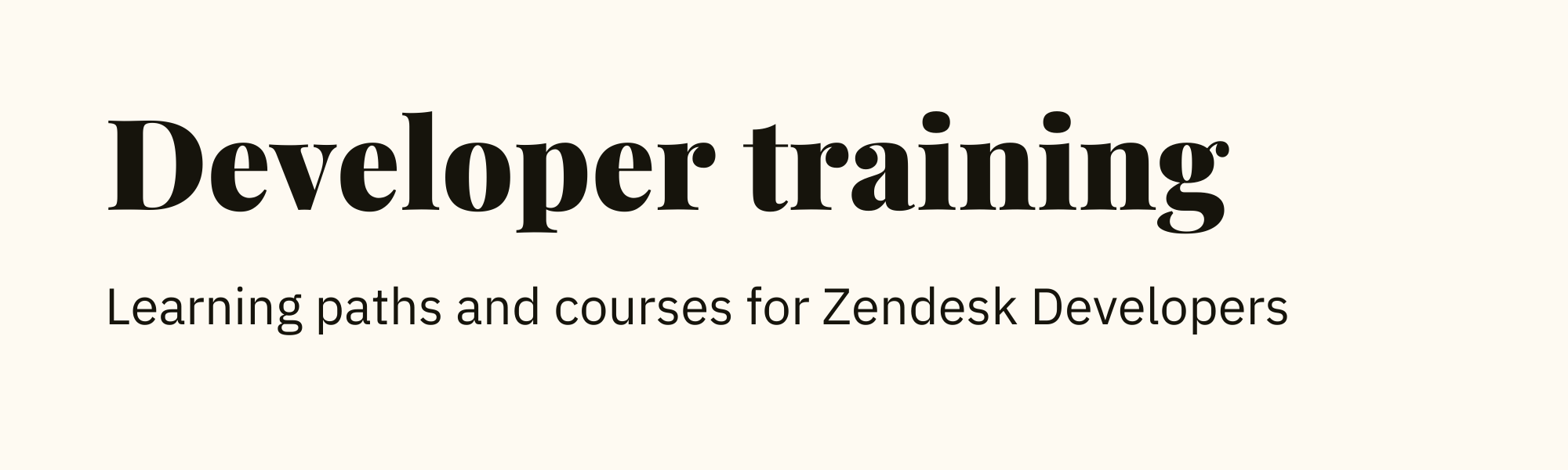 Developer Training
