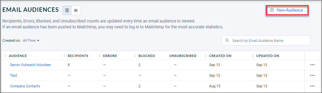 Create an Email Audience – Neon One