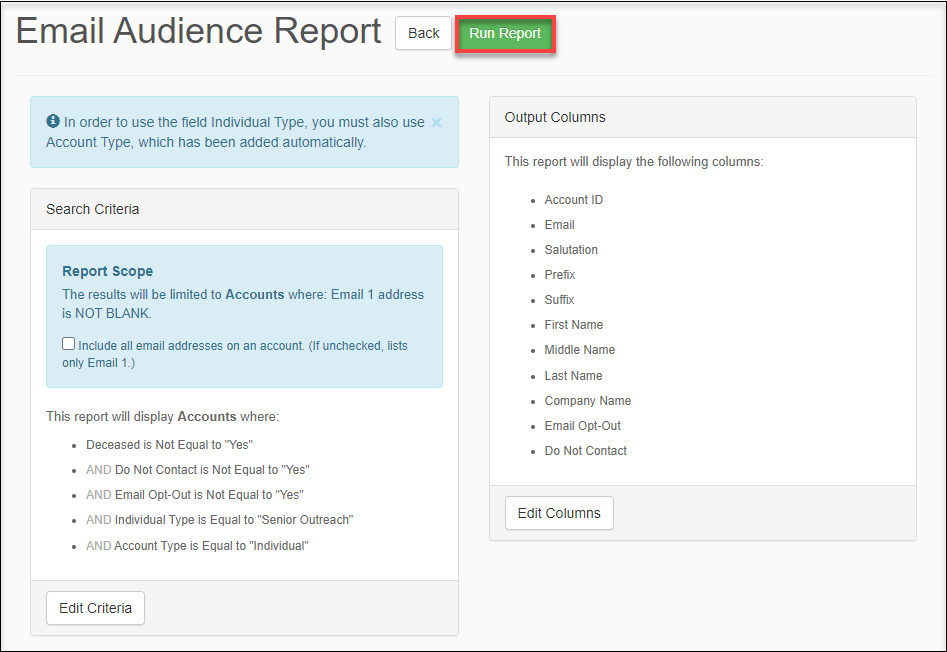 Create an Email Audience – Neon One