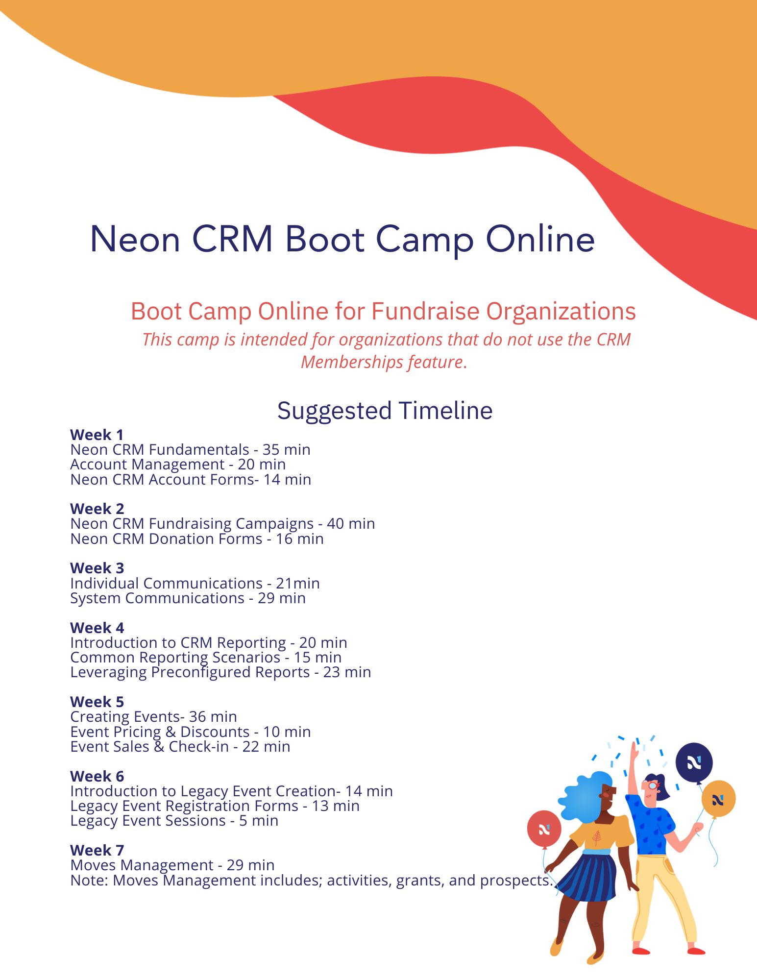 Neon CRM Boot Camp Online for Fundraising Organizations