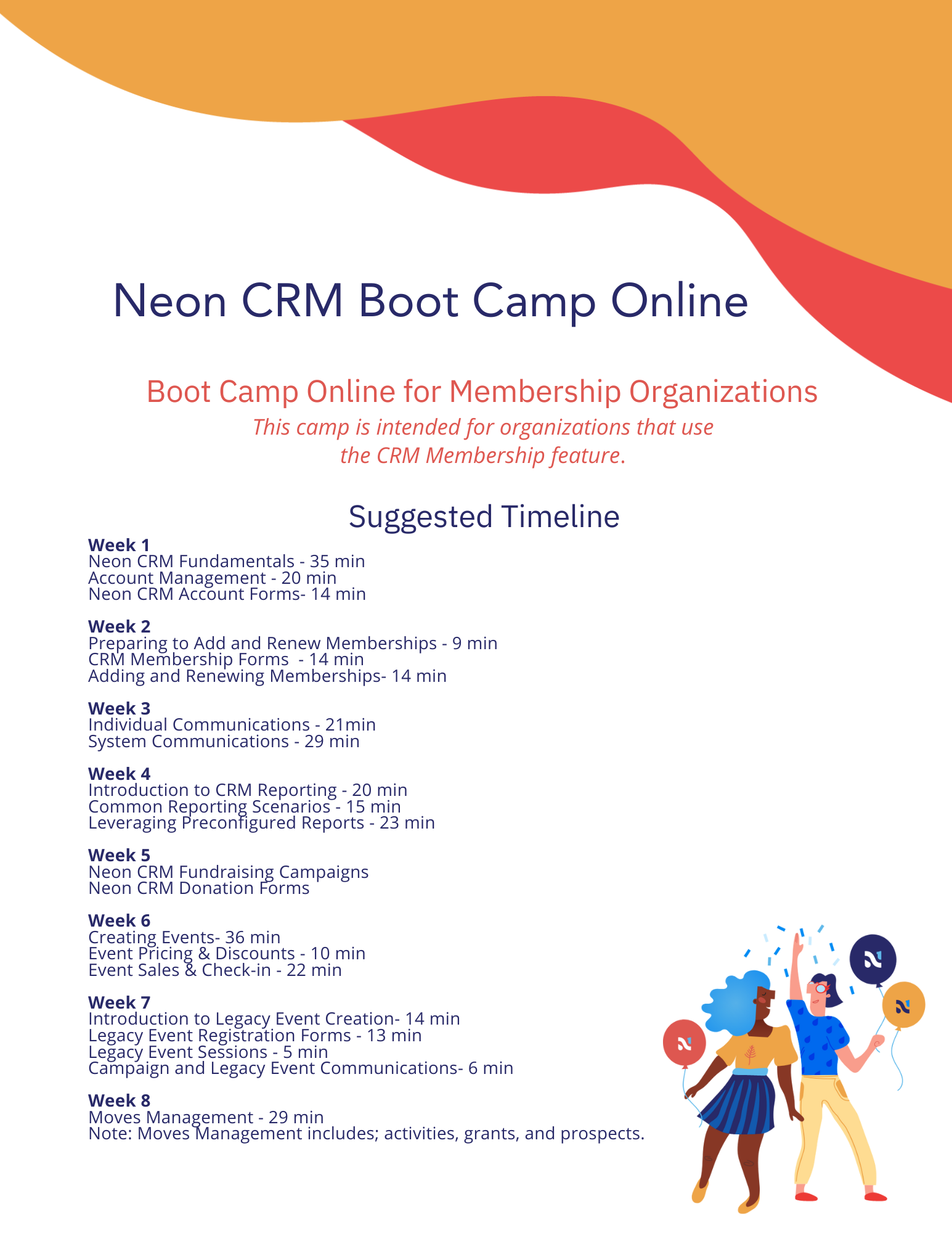 Neon CRM Boot Camp Online for Membership Organizations