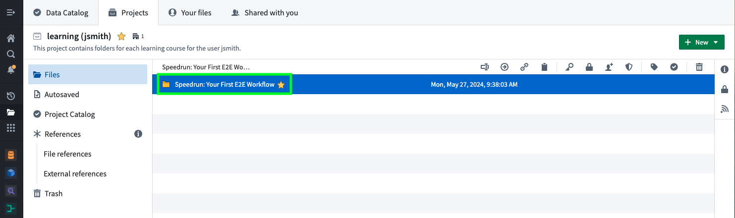 Create a Course-Specific Training Folder