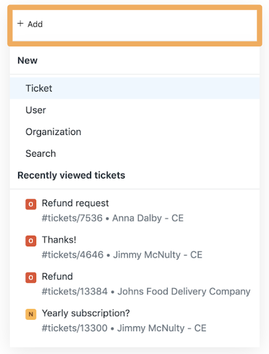 Use views, play, and search to find tickets