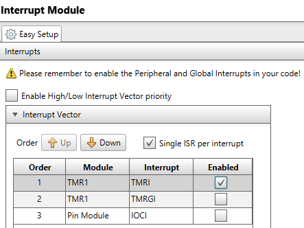 Interrupt Module Setup