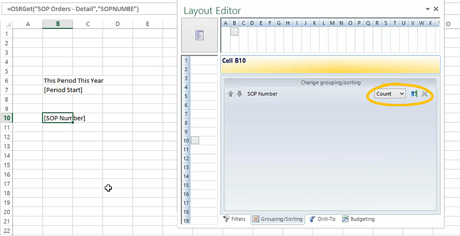 Reporting: Counts in Excel and Report Designer