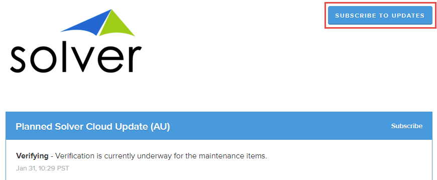 Solver Cloud - Monthly Updates