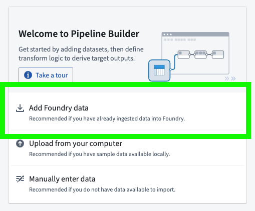 Create a new Pipeline and add data