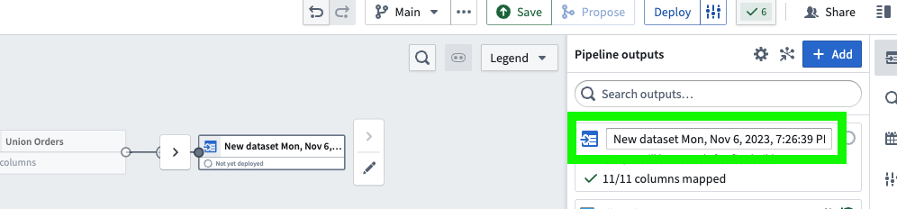 Set a Dataset Output