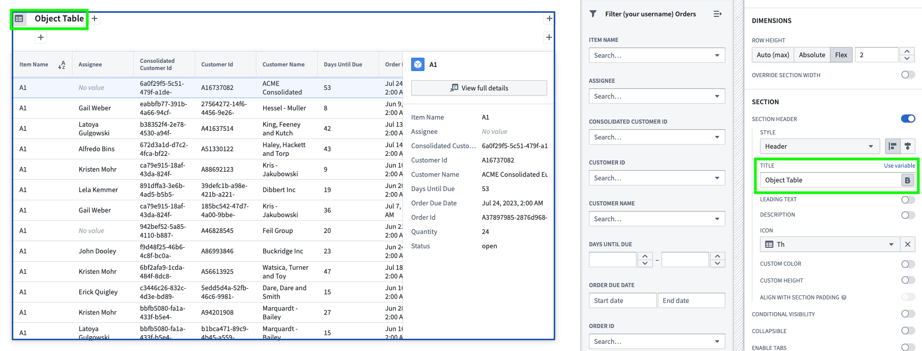 Rename the Object Table