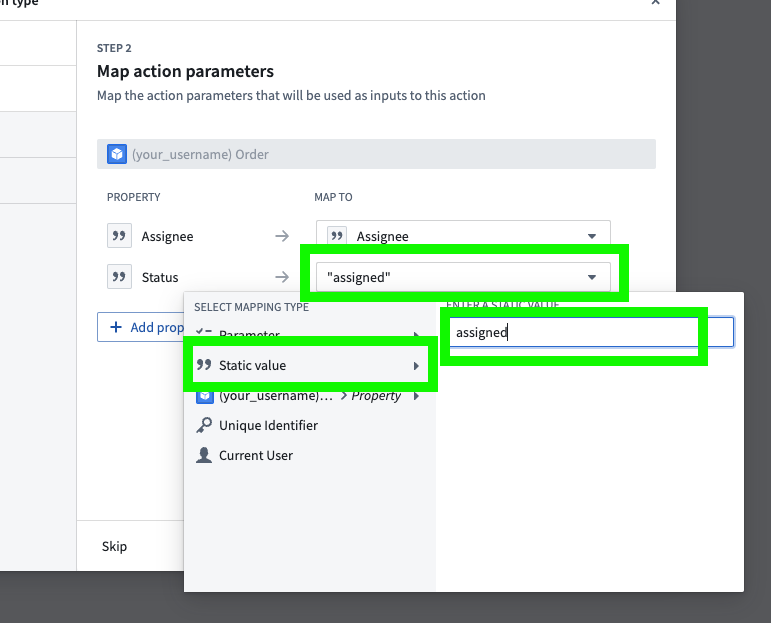 Create the "Assign Order" Action