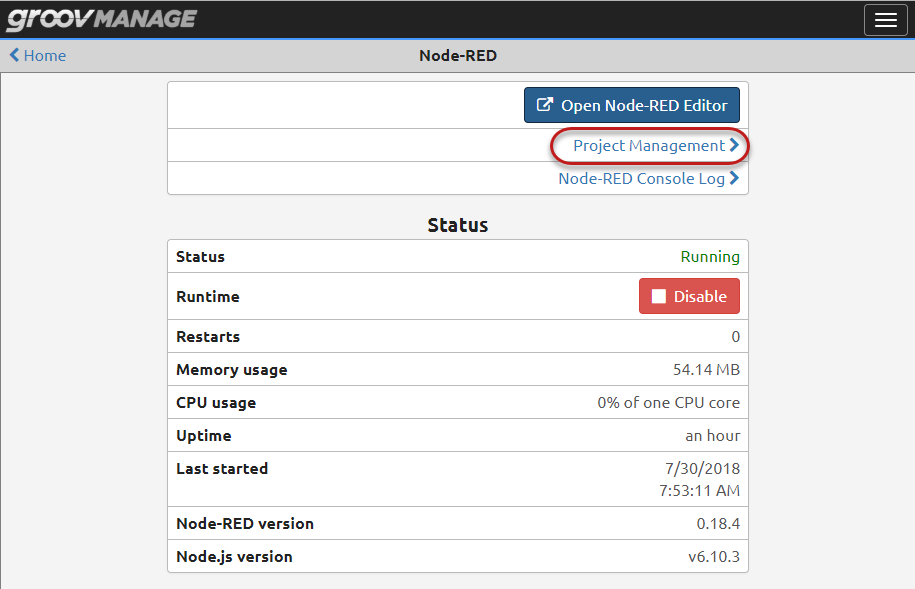 Backing Up a Node-RED Project