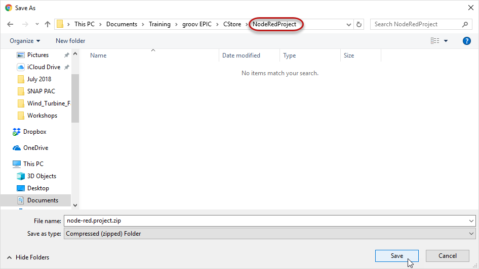 Backing Up a Node-RED Project