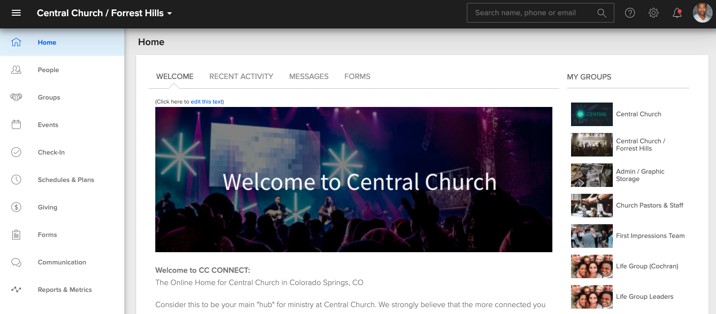 ChMS - Admin Walkthrough